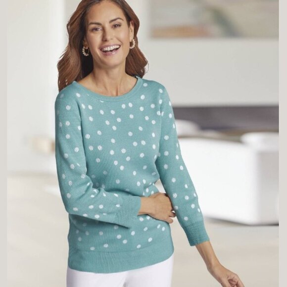 Chadwicks | Sweaters | Chadwicks Womens Threequarter Sleeve Jacquard ...